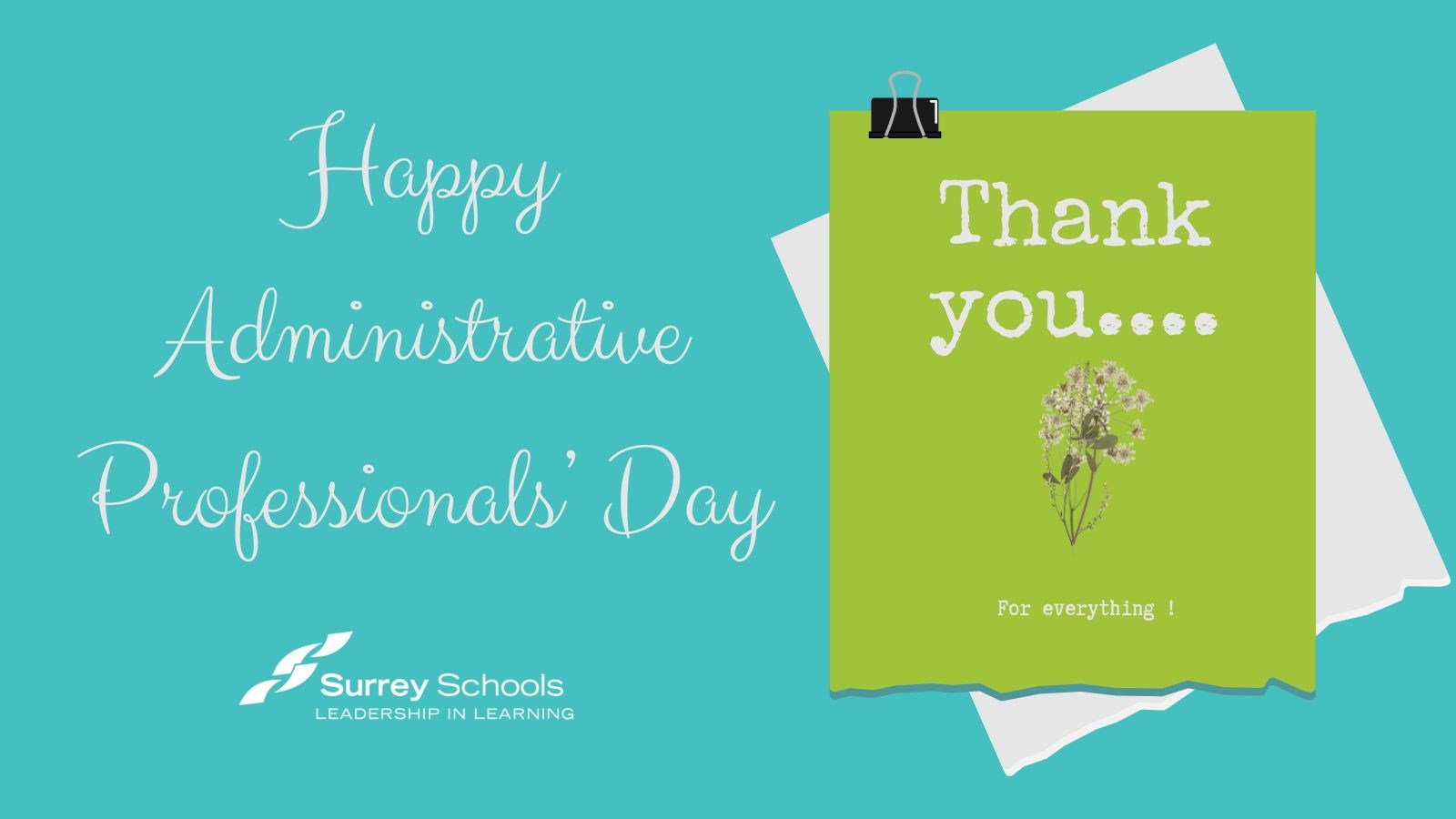 Surrey Schools celebrates staff on Administrative Professionals’ Day