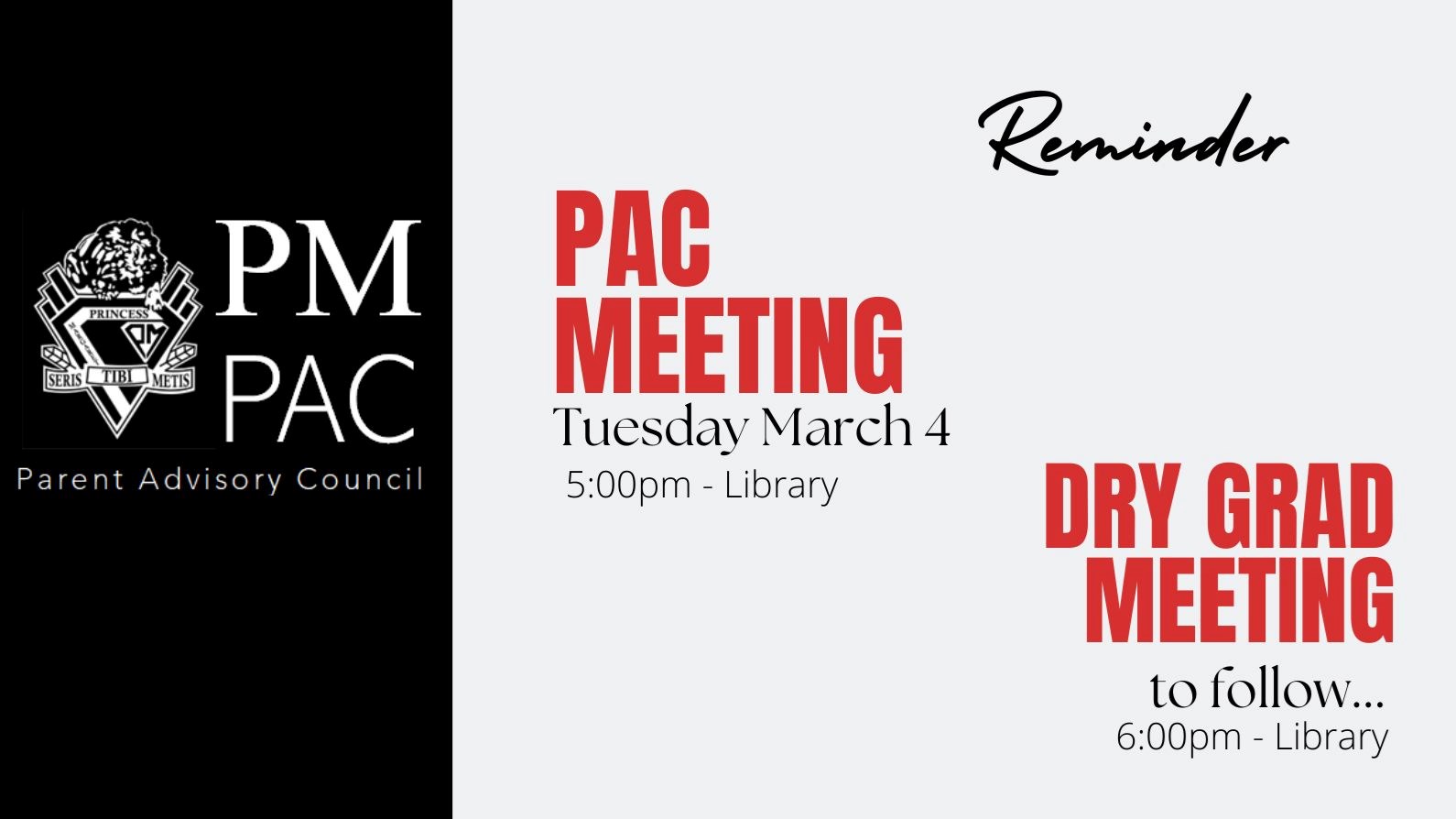 PAC / DRY Grad Meeting